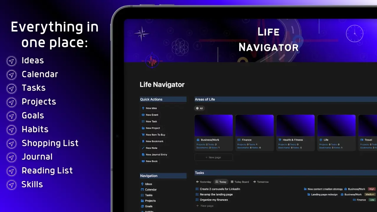 Life Navigator - Productividad Plantilla